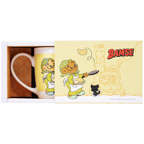 Mugg Farmor steker pannkakor, gul, 27 cl BAMSE - www.nordicsouvenir.co