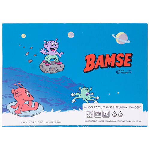Mugg Bamse och Brumma rymden, Blå, 27cl BAMSE - www.nordicsouvenir.com