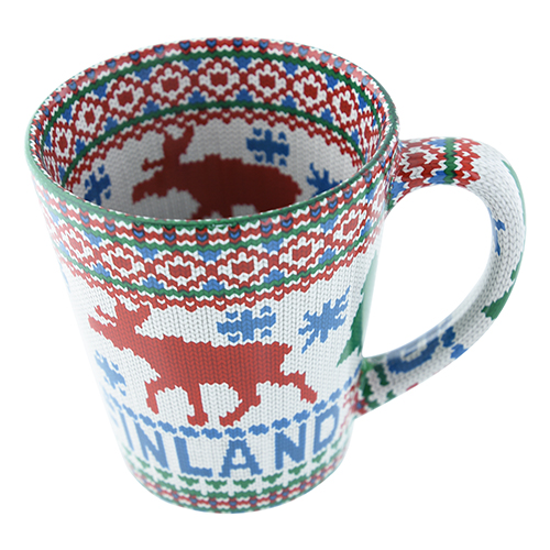Mugg Finland Älg Stickad design (Även insidan) - www.nordicsouvenir.co